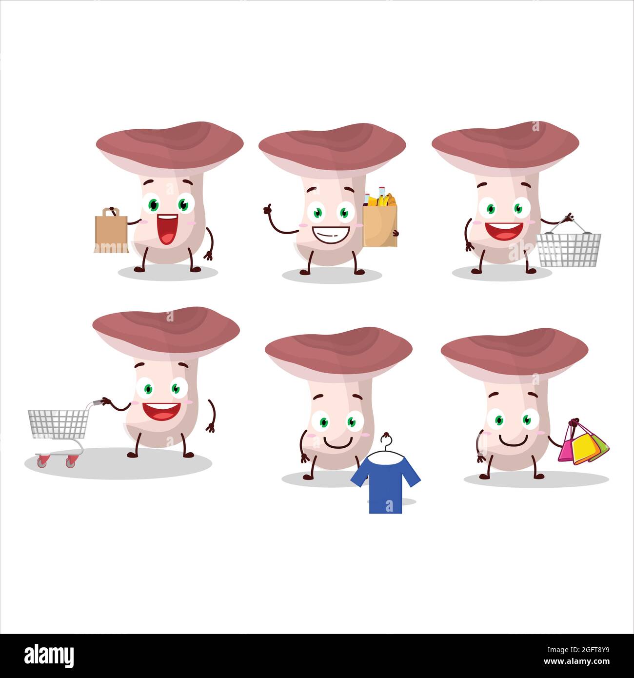 A Rich rassula mascot design style going shopping. Vector illustration ...