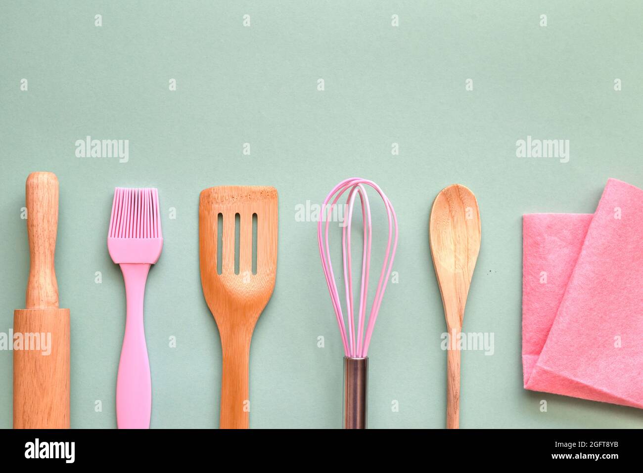 Kitchen utensils for bakery with copy space Stock Photo - Alamy