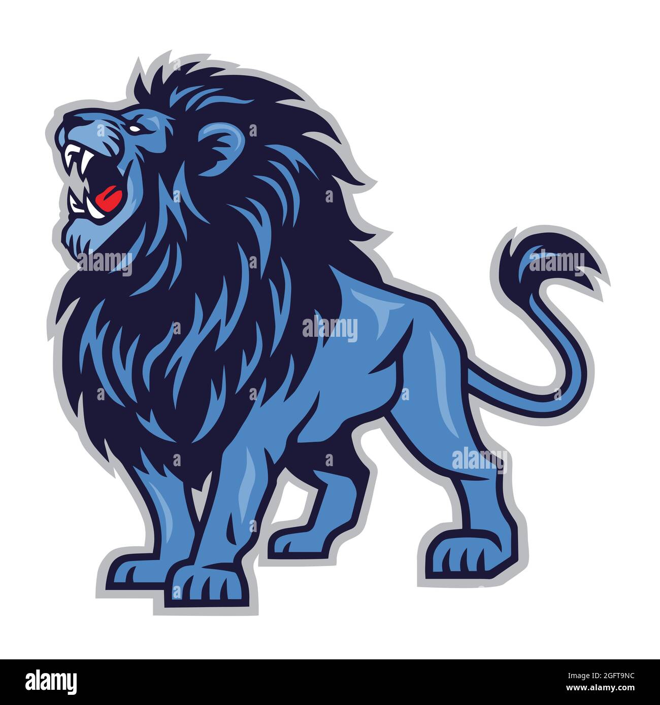 Lion Roaring Stand Mascot Vector Icon Logo Template Stock Vector Image ...