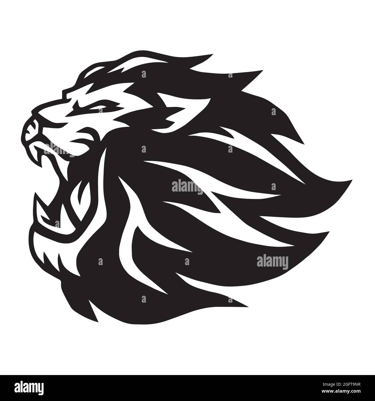 Lion Roaring Logo Mascot Vector Design Illustration Stock Vector Image ...