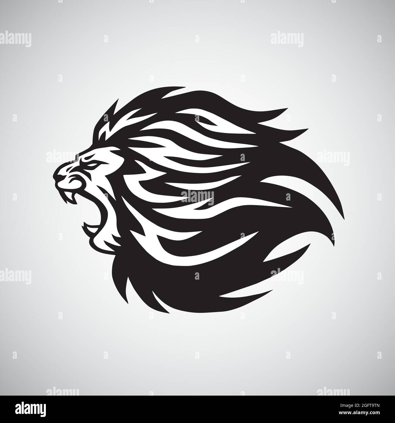 Lion Roaring Logo Mascot Vector Design Template Stock Vector Image ...