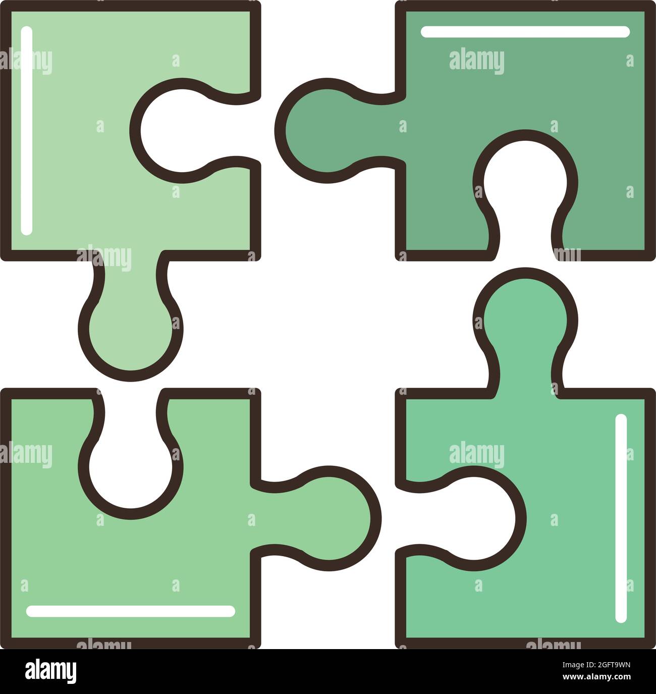 green puzzles pieces Stock Vector Image & Art - Alamy