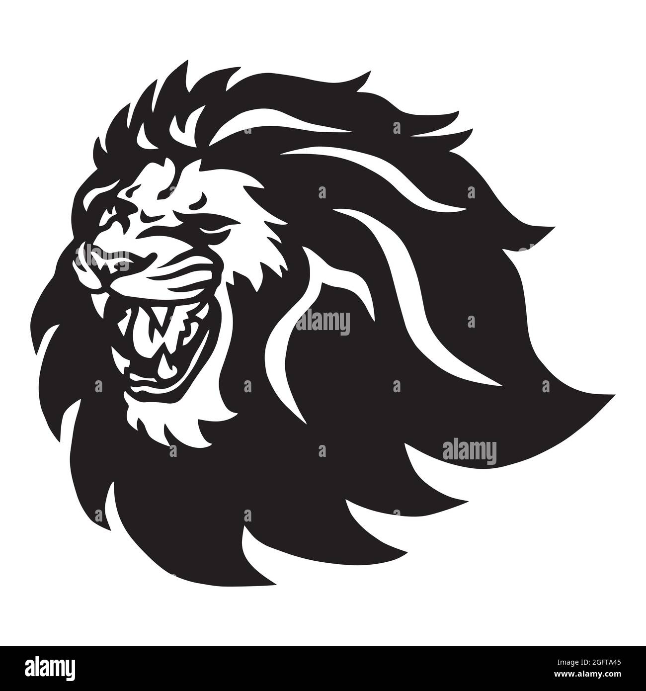 Angry Lions Roaring Vector