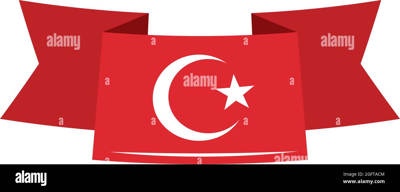 turkey flag in ribbon Stock Vector Image & Art - Alamy