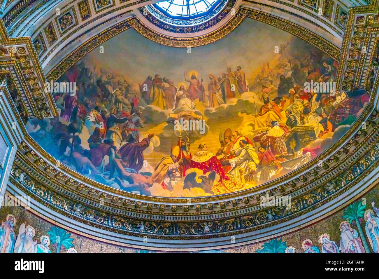 Emperor Napoleon Pope Fresco La Madeleine Church Paris France. Catholic ...