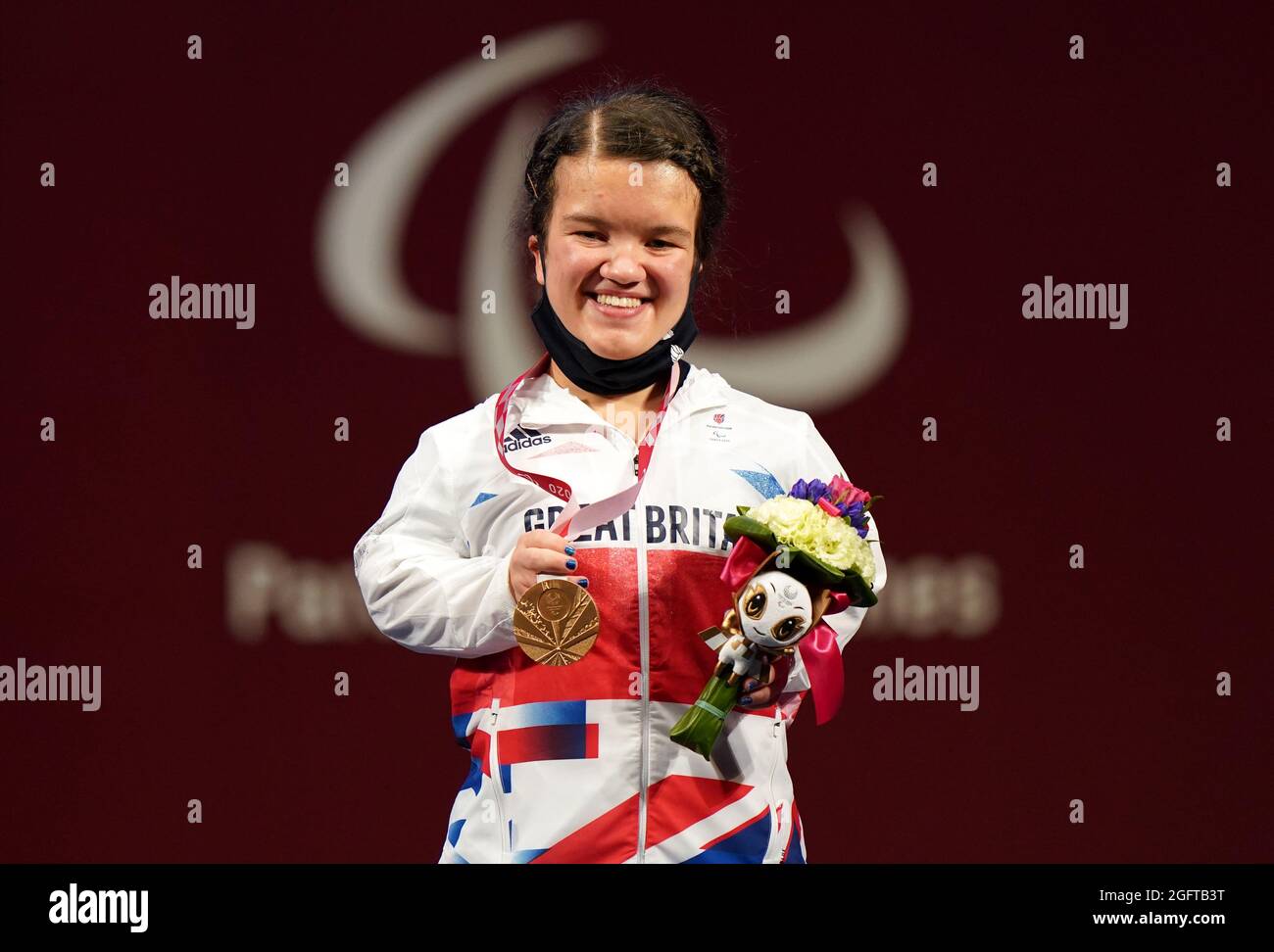 Great Britain's Olivia Broome on the podium after winning the bronze ...