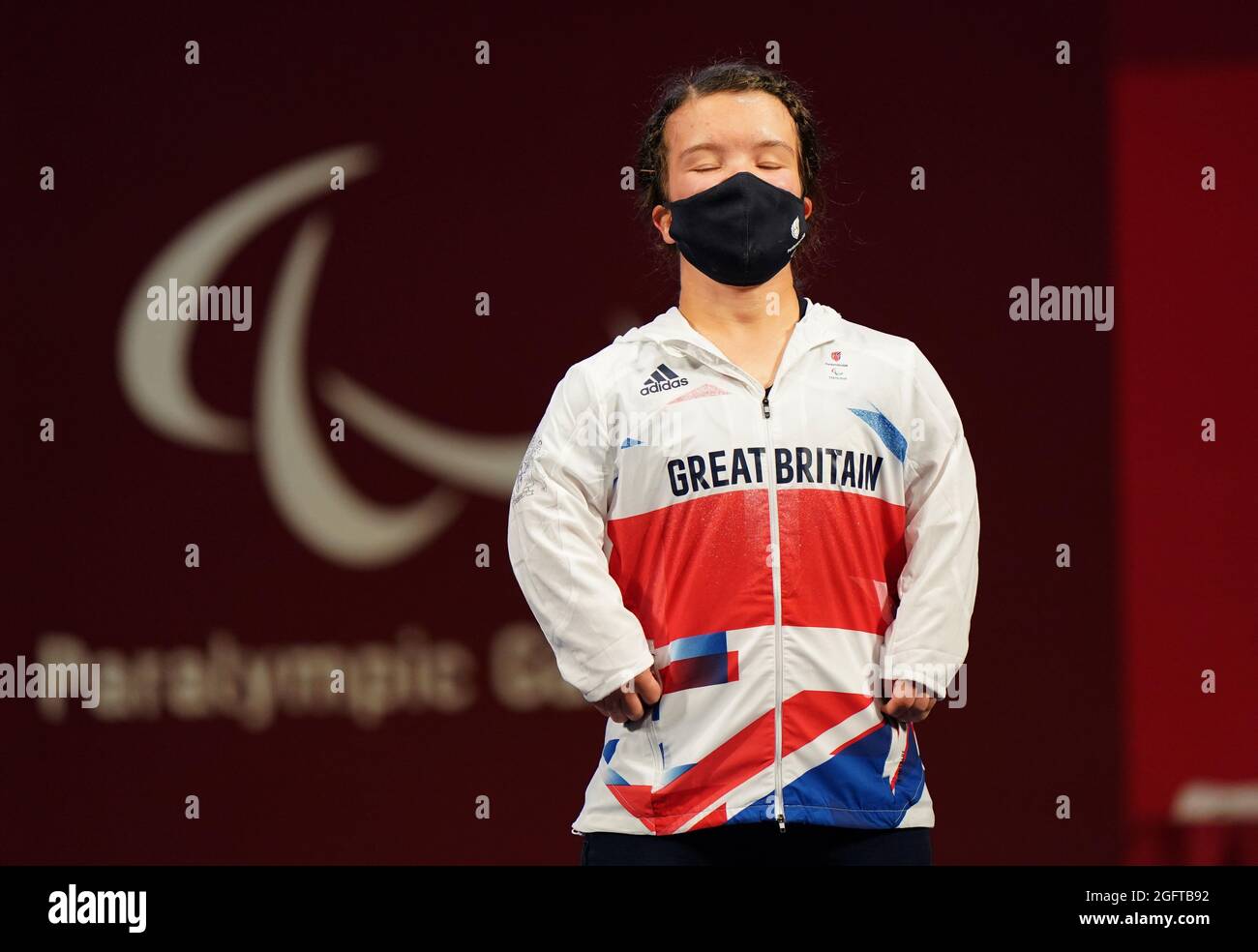 Great Britain's Olivia Broome on the podium after winning bronze in the ...