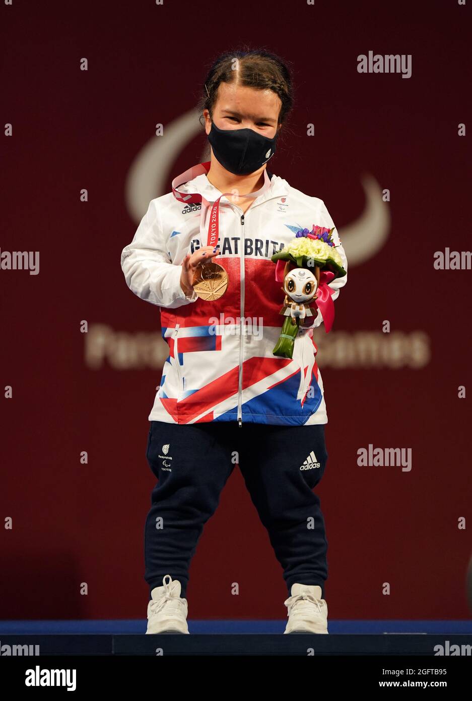 Great Britain's Olivia Broome on the podium after winning the bronze ...