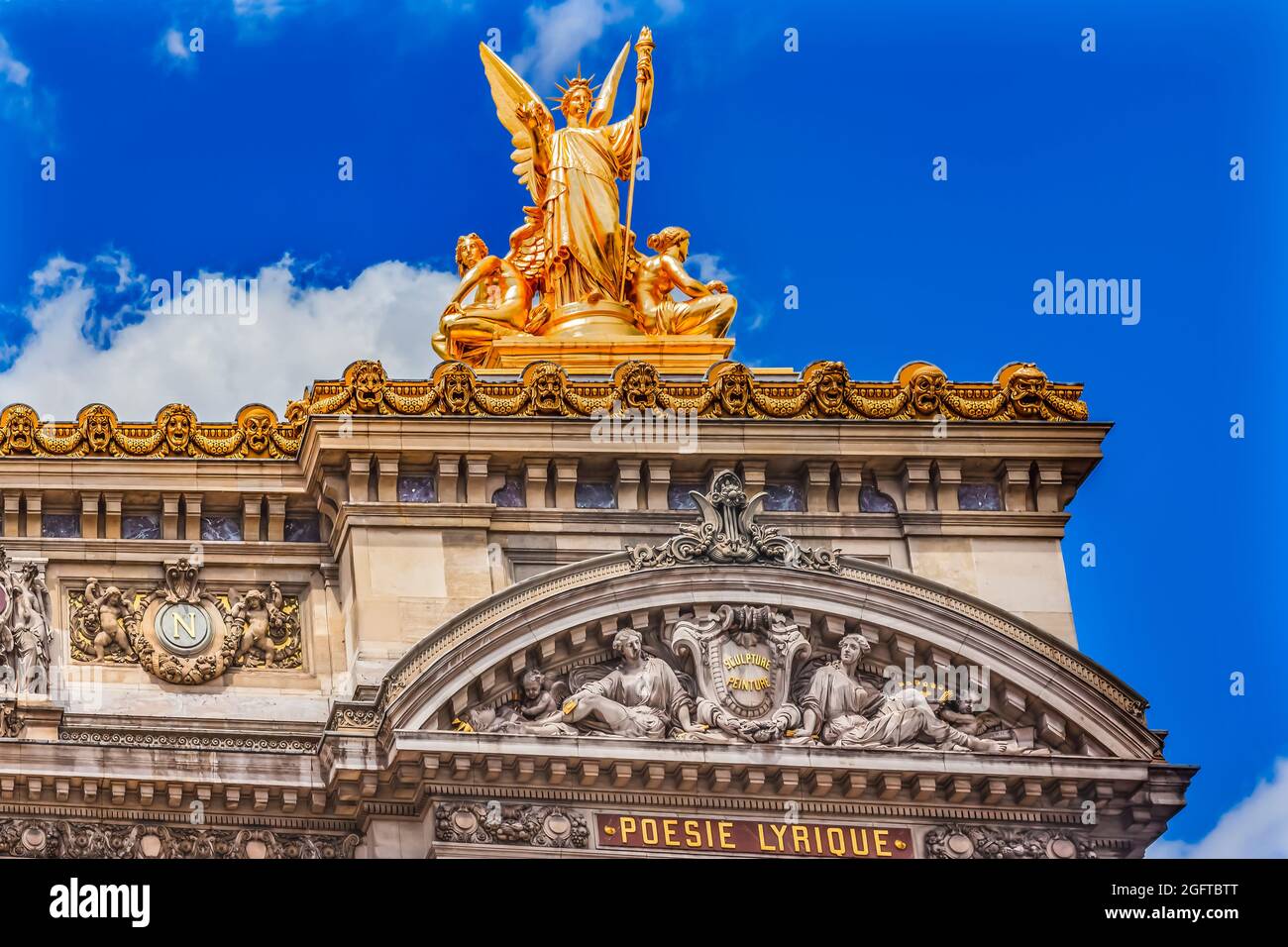 Golden Poetry Statue Opera National de Paris Palais Gannier Paris ...