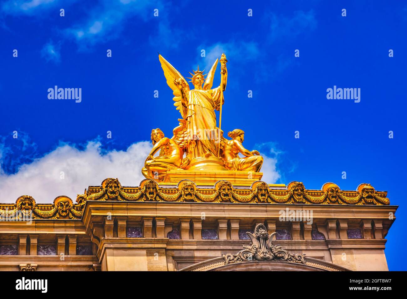 Golden Poetry Statue Opera National de Paris Palais Gannier Paris ...