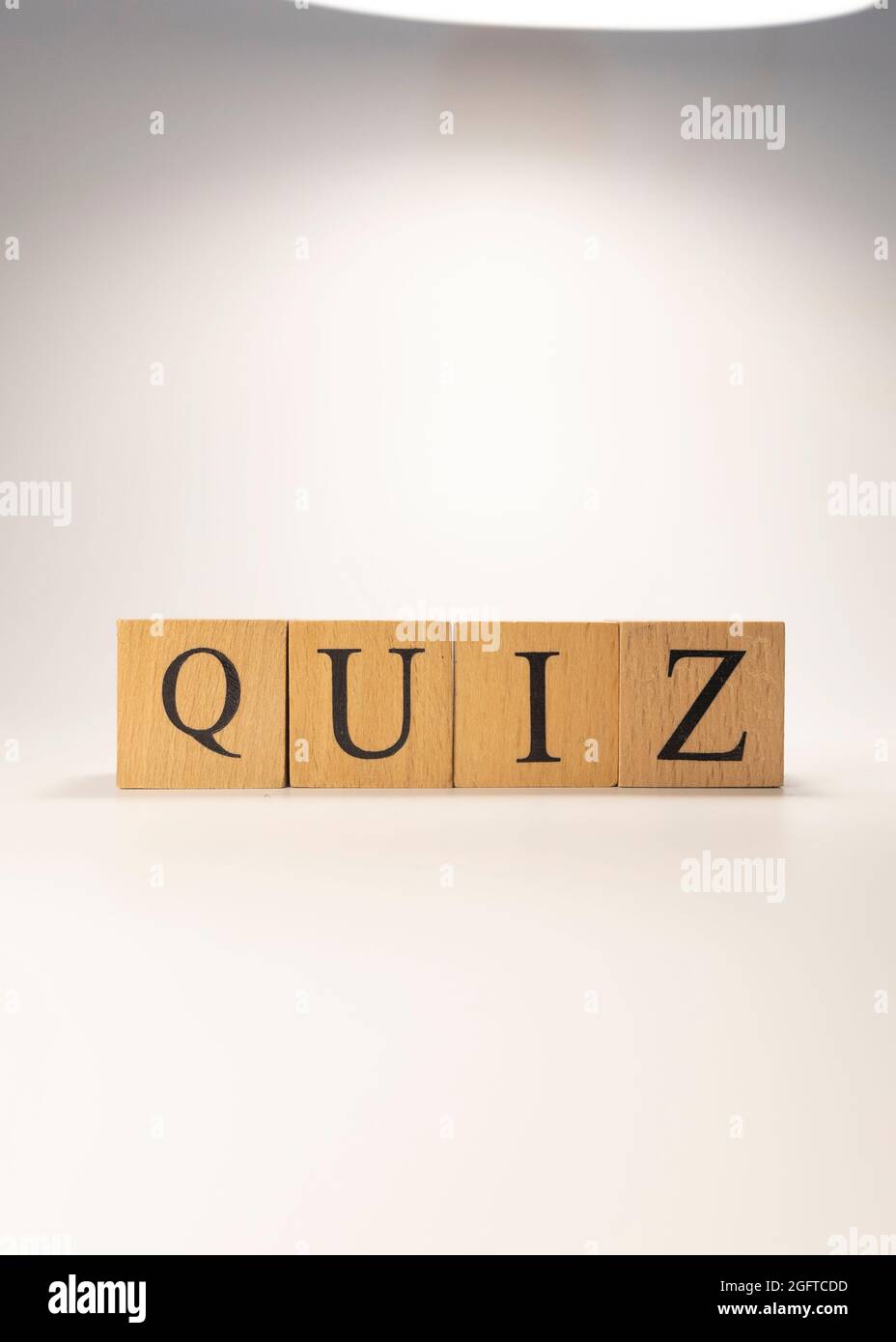 The word quiz was created from wooden cubes. education and work. Close ...