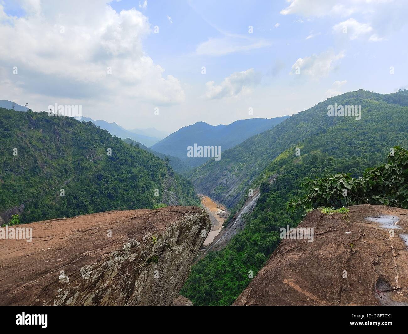 Shot of the landscape at the Duduma Waterfalls in Badigada, India Stock ...