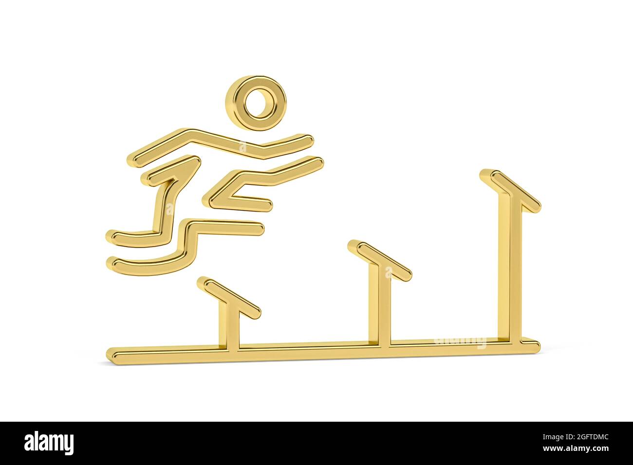 Golden 3d athletics icon isolated on white background - 3d render Stock ...