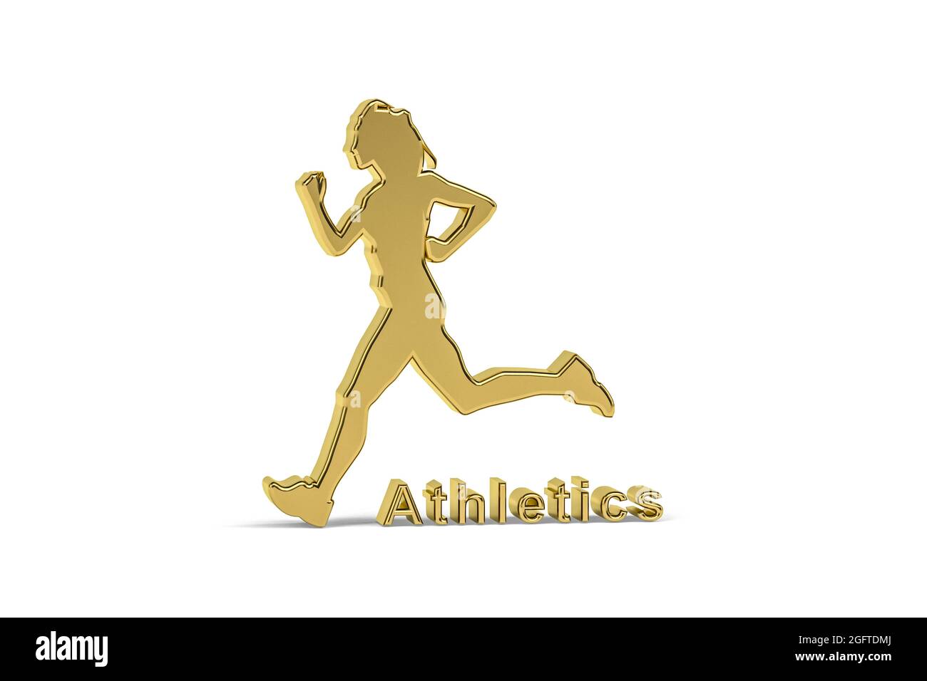 Golden 3d athletics icon isolated on white background - 3d render Stock ...