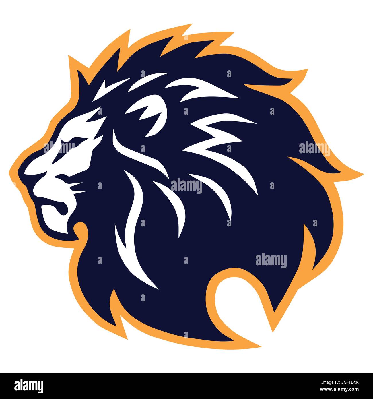 Blue Lion Head Logo