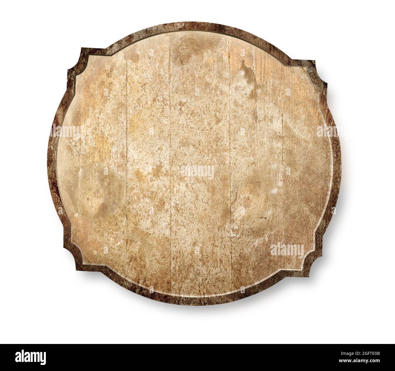 Round wooden hanging sign Cut Out Stock Images & Pictures - Alamy