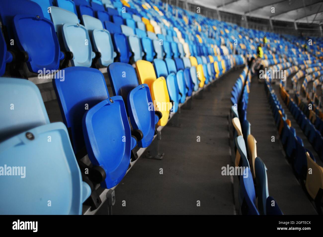 Empty seats at stadium Stock Photo - Alamy
