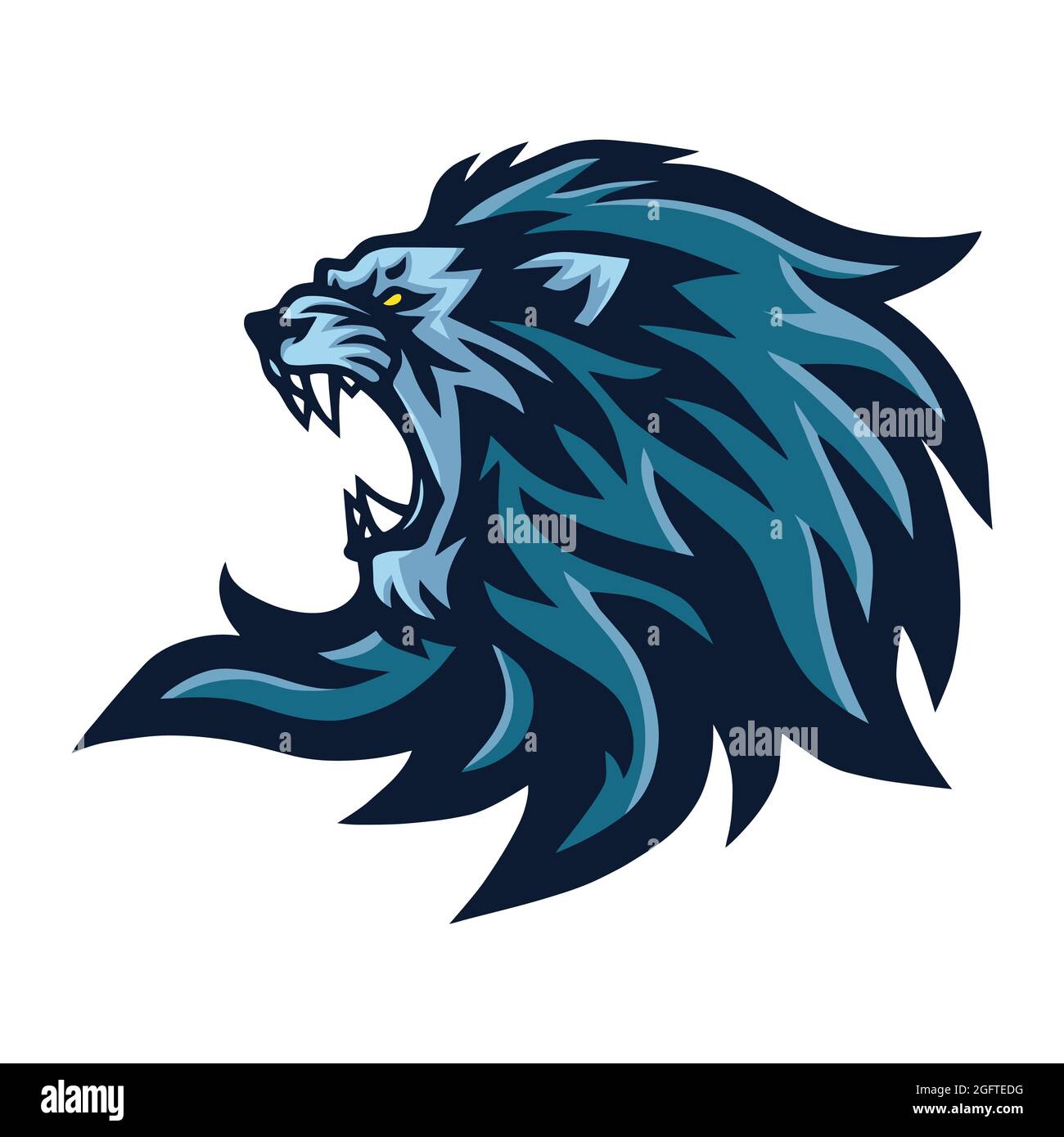 Angry Lions Roaring Vector