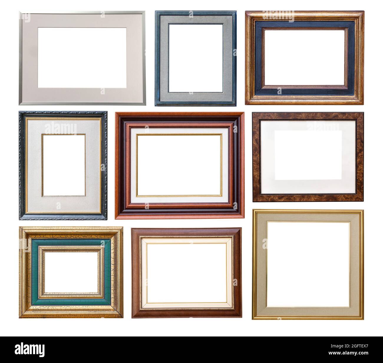 vintage frames with passepartout isolated on white background Stock ...