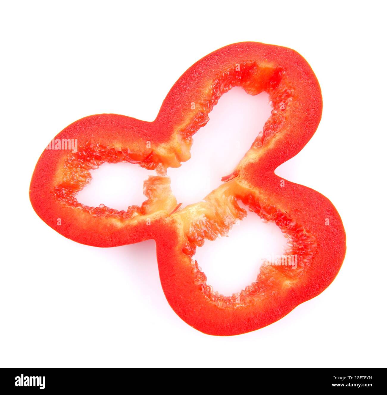 Slice of pepper on white background Stock Photo - Alamy