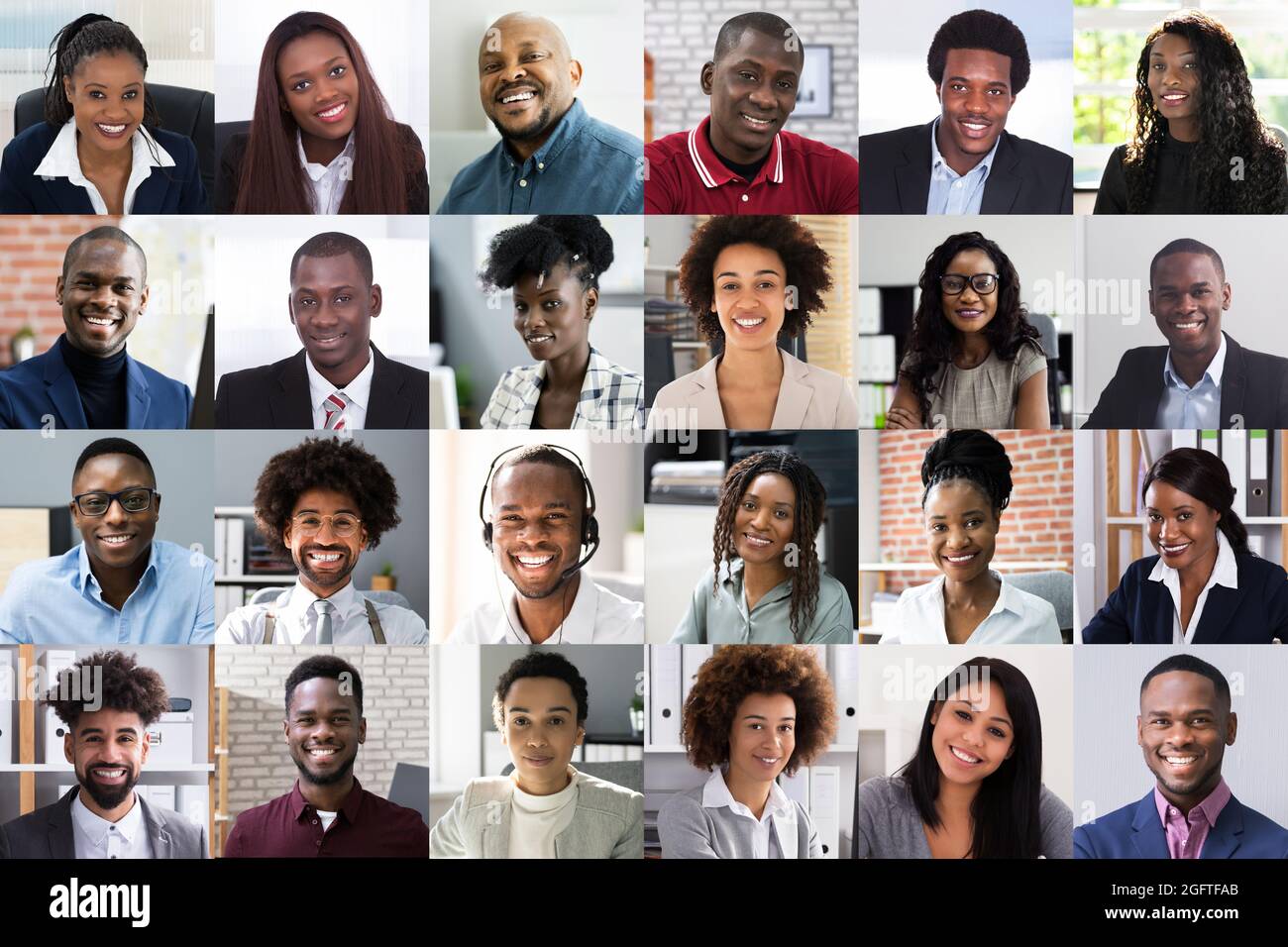 African American People Video Conference Screen. Remote Business ...