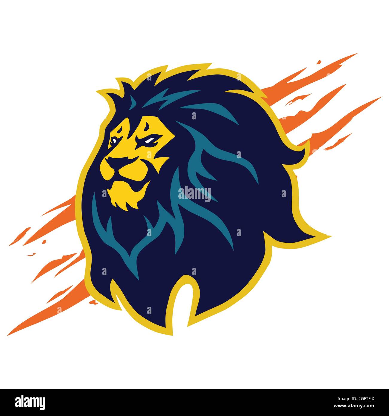 Lion Head Logo Vector Icon Mascot Design Claw Scratch Background ...