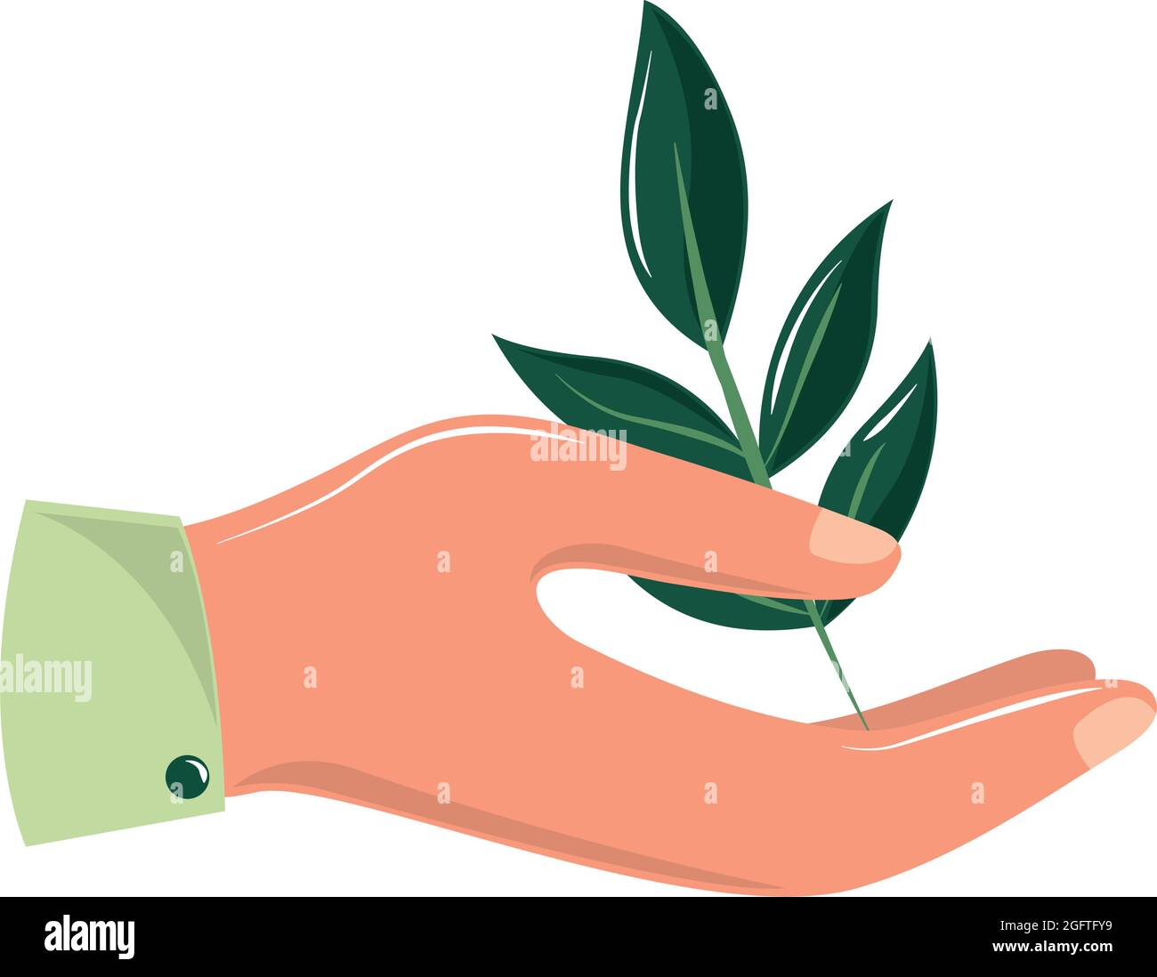 hand with plant Stock Vector Image & Art - Alamy