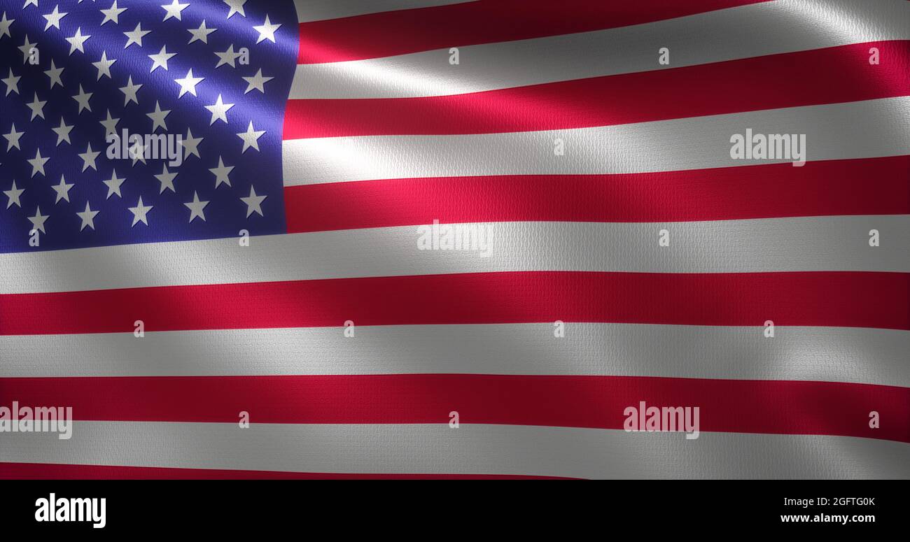 American Flag, United States of America flag with waving folds, close ...