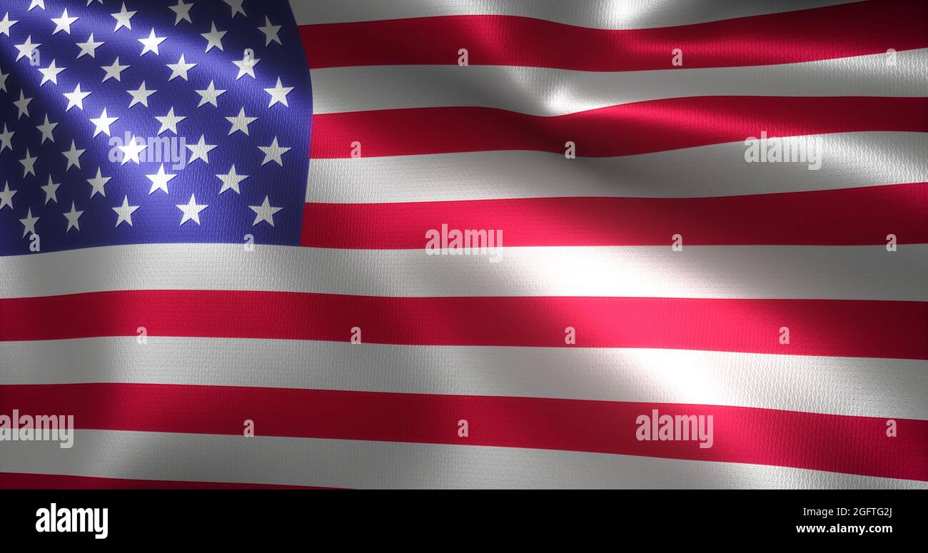 American Flag, United States of America flag with waving folds, close ...