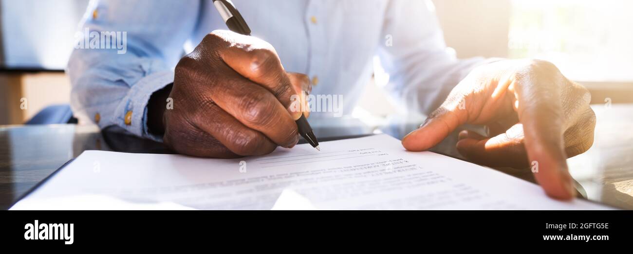 African Agreement Lawyer Legal Document Form Signature Stock Photo - Alamy