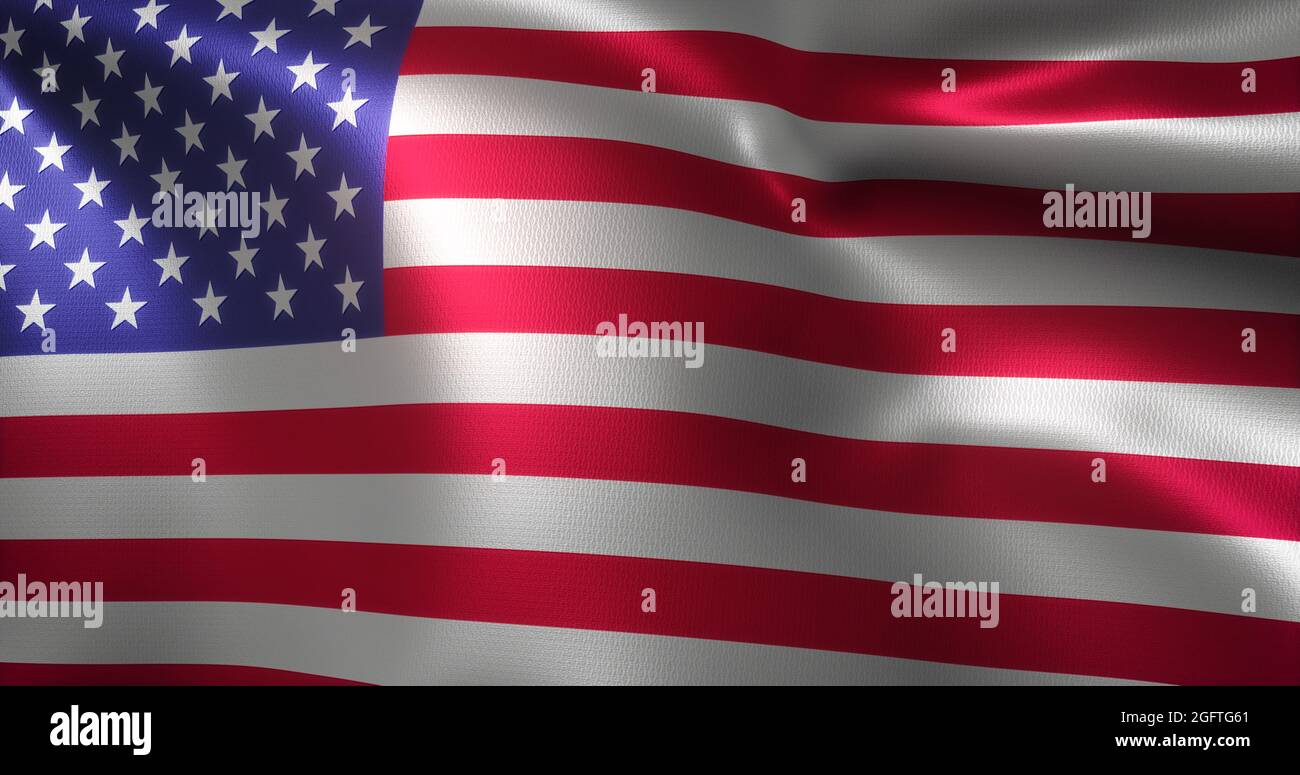 American Flag, United States of America flag with waving folds, close ...