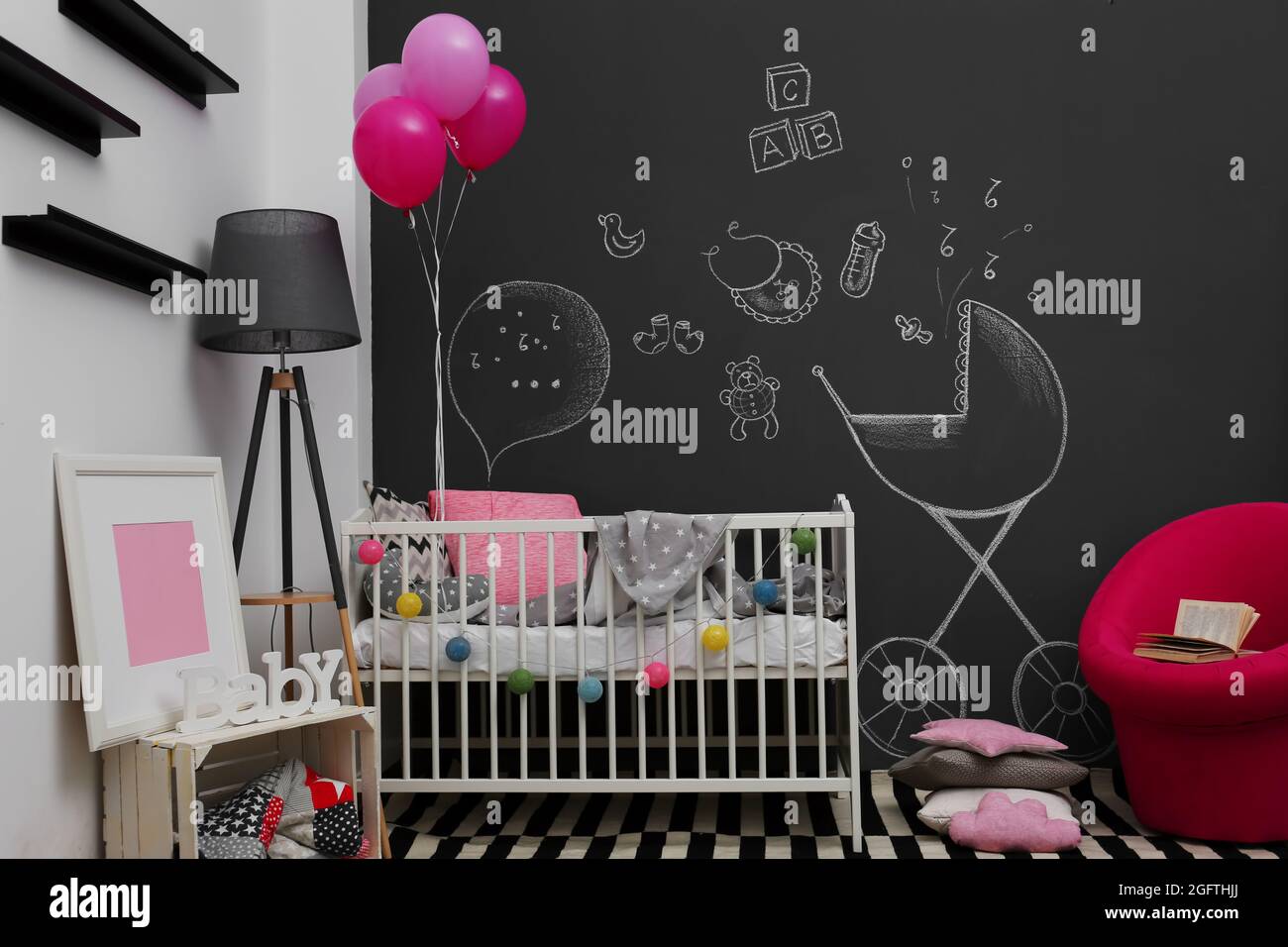 Modern interior design of baby room Stock Photo - Alamy
