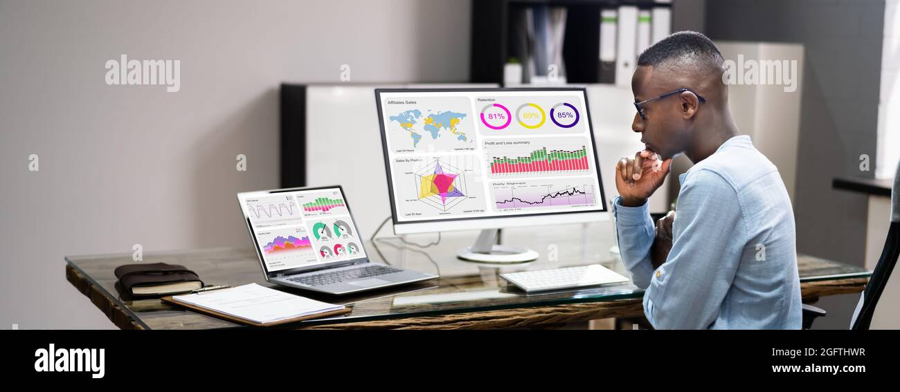 African Advisor Using KPI Dashboard With Financial Analytics Graphs ...