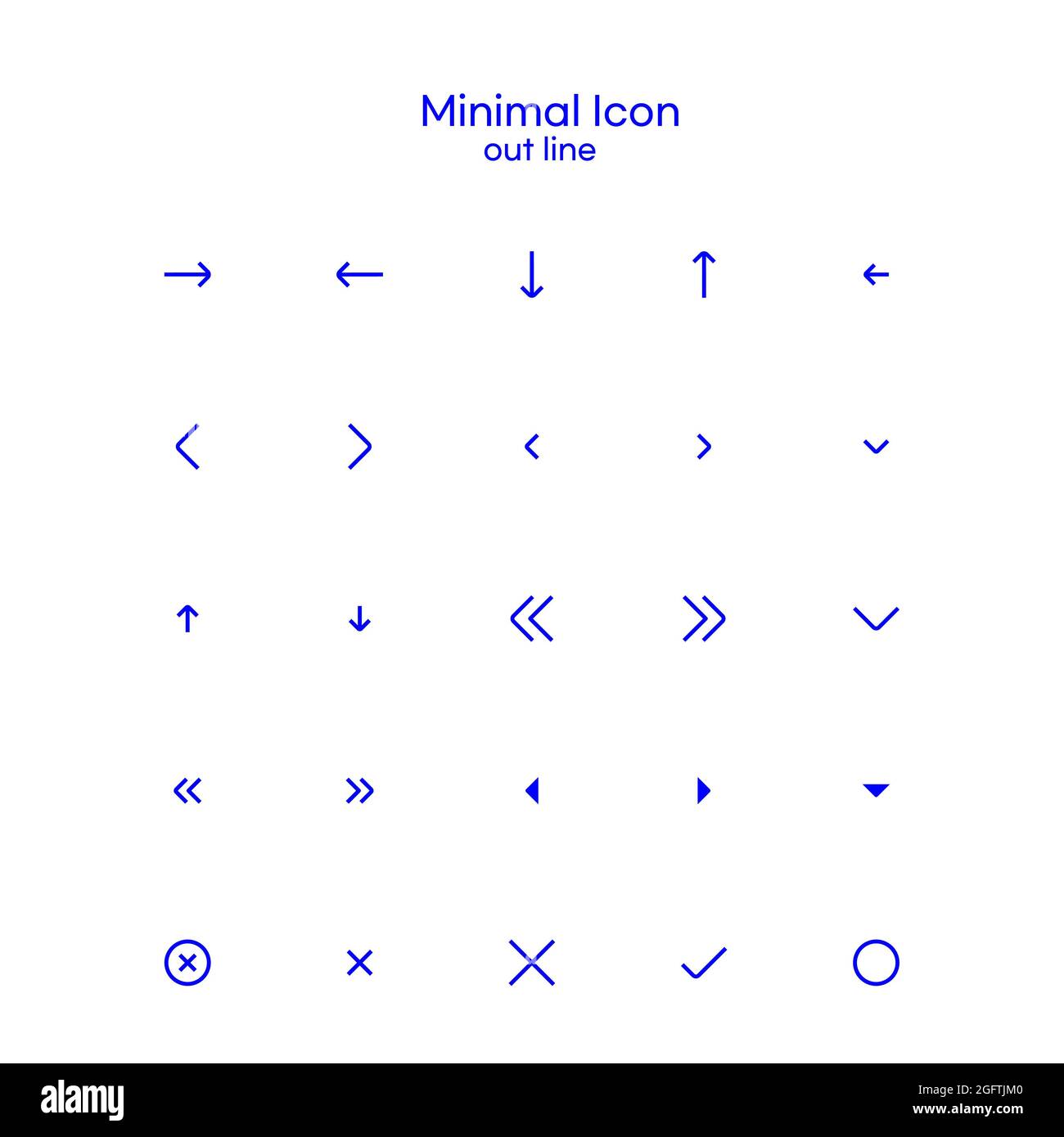 minimal outlne icon set of arrows, directions and signs Stock Photo - Alamy