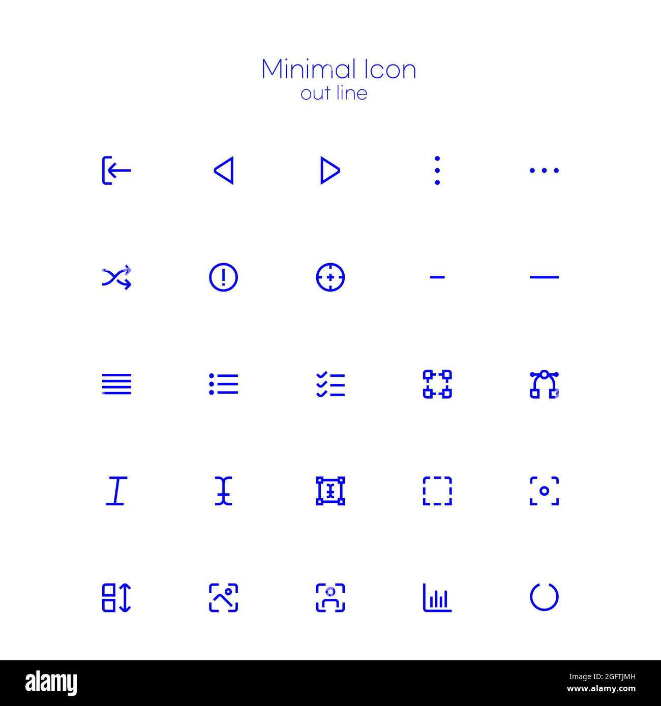 minimal outlne icon set for website user interface Stock Photo - Alamy