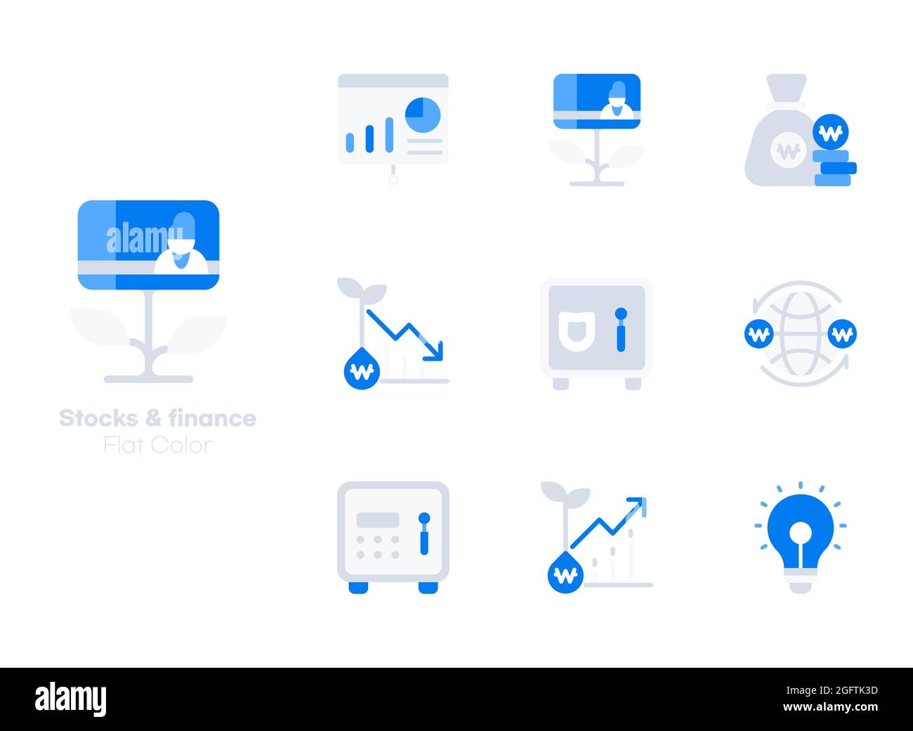 Stock market icon set hi-res stock photography and images - Alamy