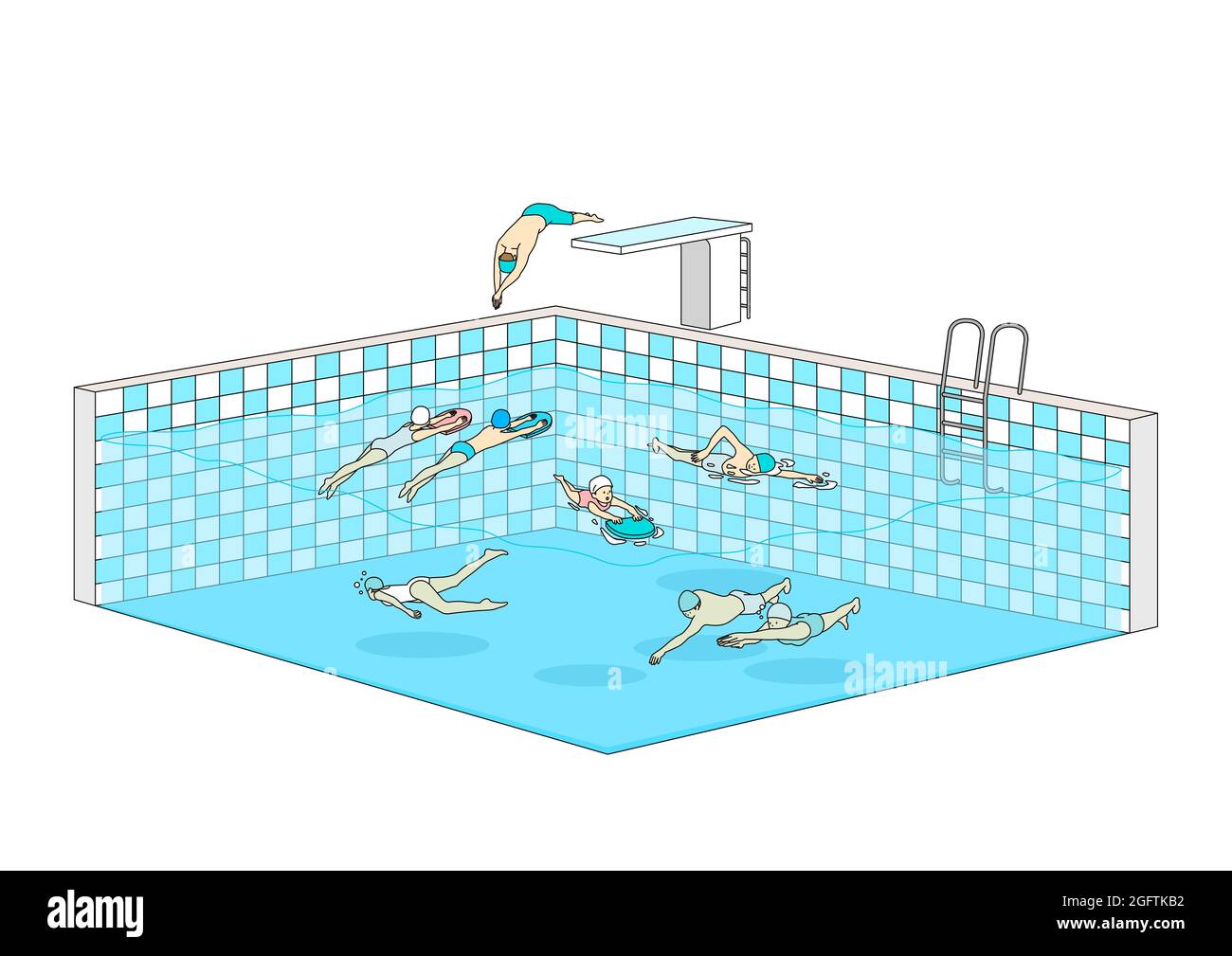 Person Swimming Pool Illustration High Resolution Stock Photography and ...