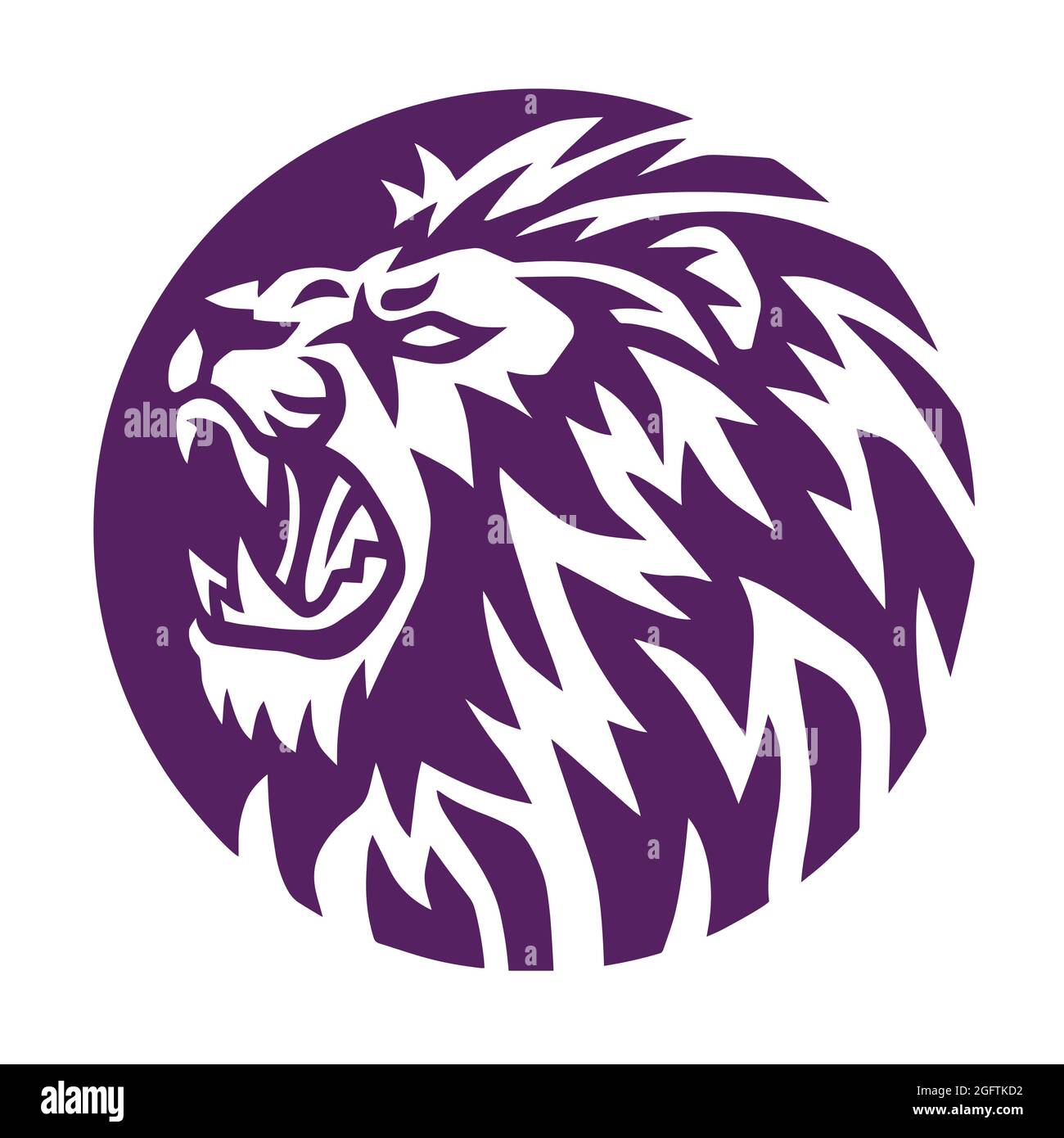 Lion Head Round Circle Sports Logo Vector Stock Vector Image & Art - Alamy