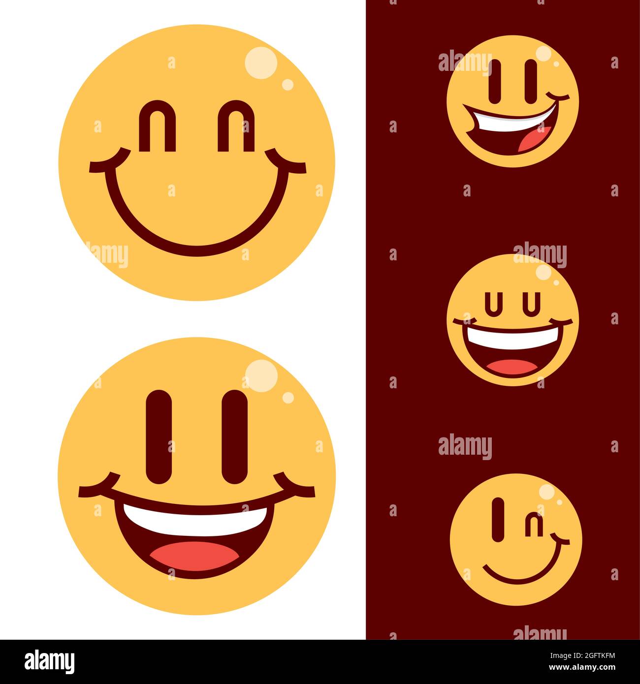 set of smile emoticons Stock Vector Image & Art - Alamy