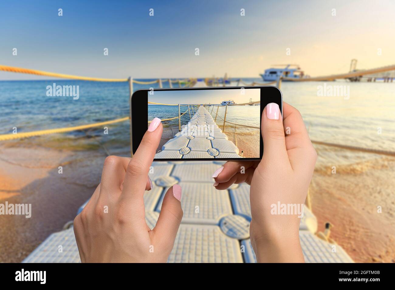 Mobile phone photography of a beach wide view horizontal Stock Photo ...