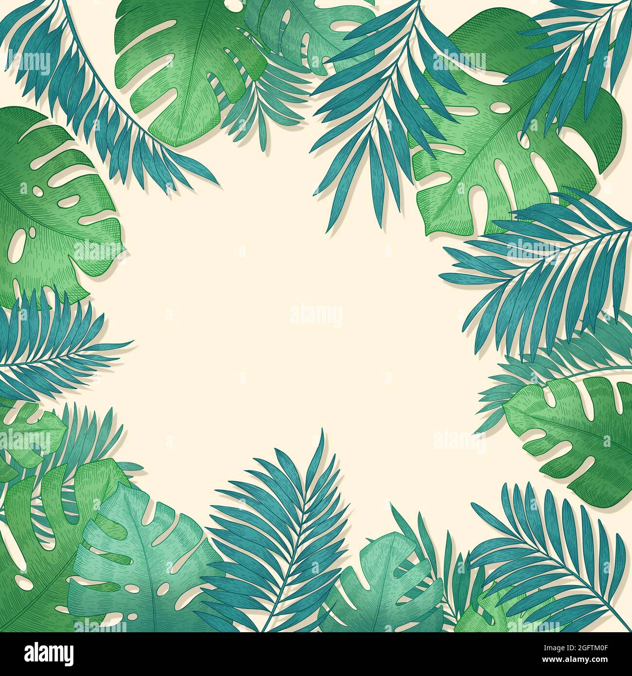 tropical plant frame background Stock Photo - Alamy