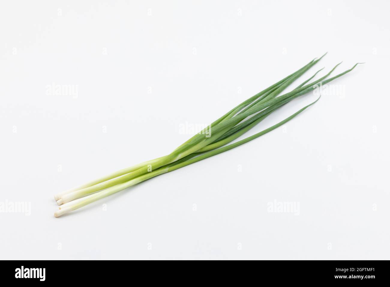 green spring onion, white background Stock Photo - Alamy