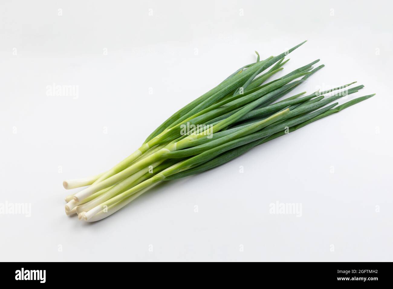 green spring onion, white background Stock Photo - Alamy