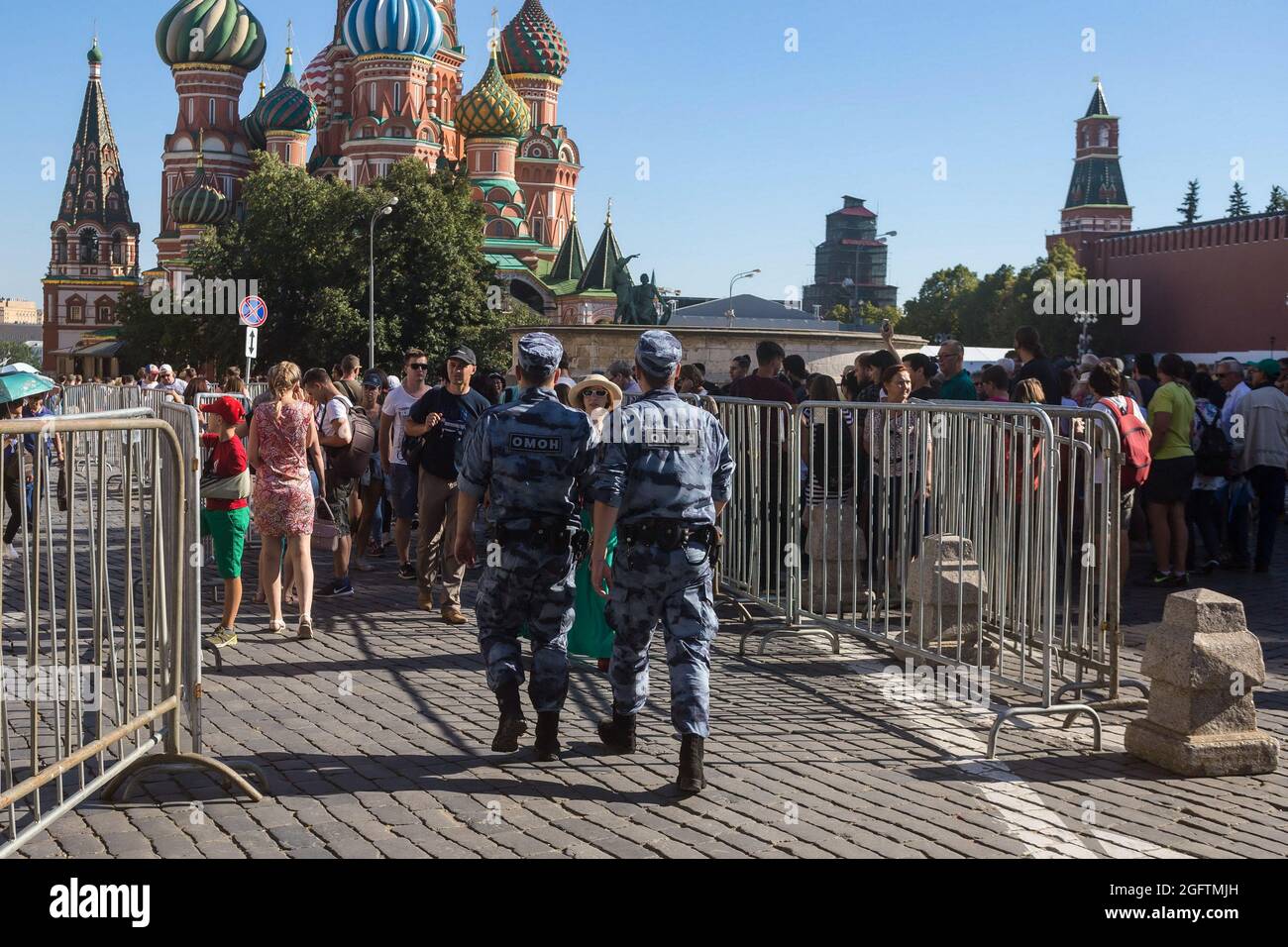 Moscow, Russia. 11th Aug, 2018. The National Guard OMON (riot police ...