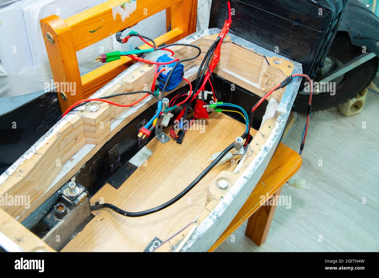 disassembled electric scooter pulled out battery Stock Photo - Alamy