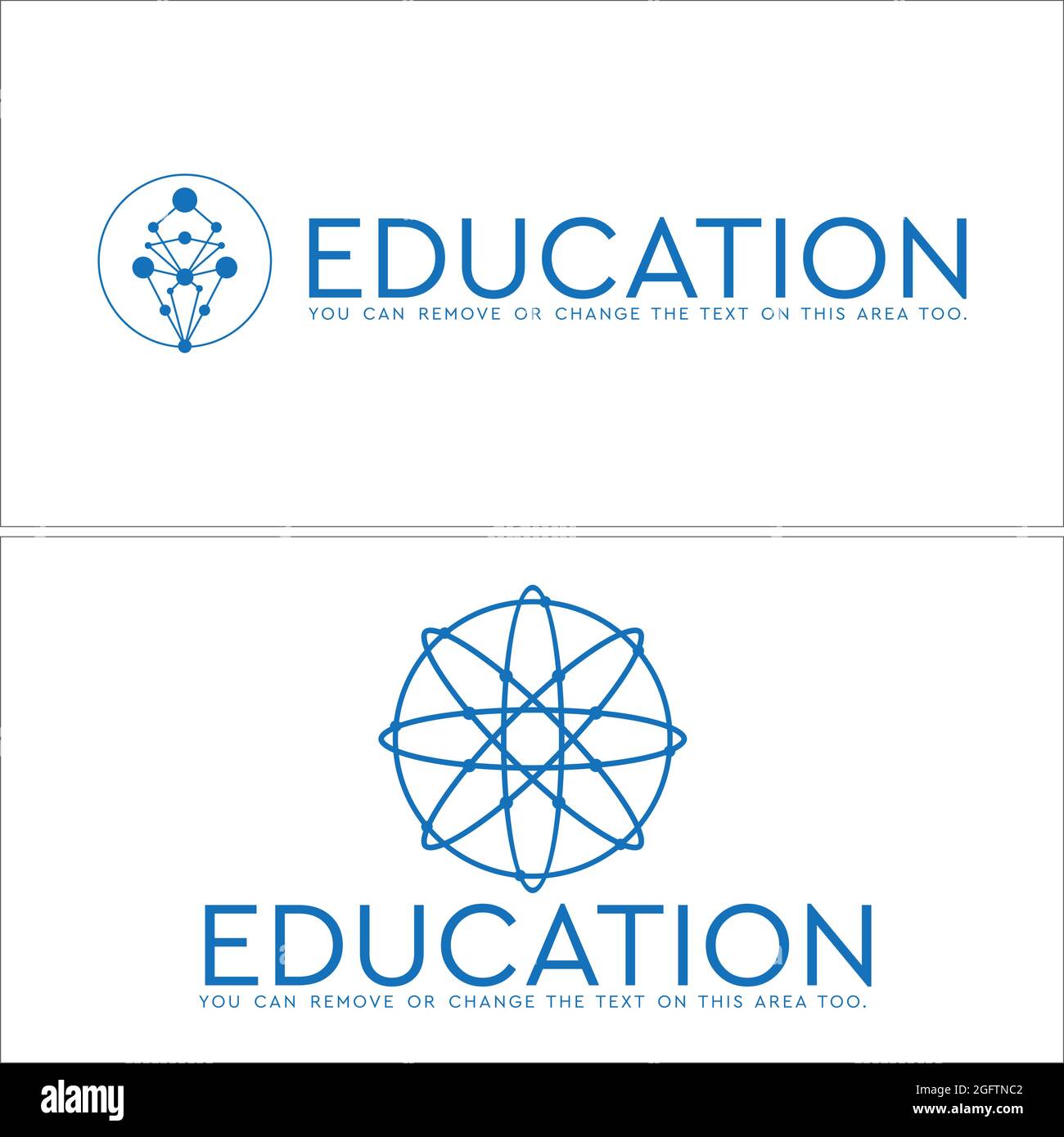 Blue circle line atomic logo design science education Stock Vector ...