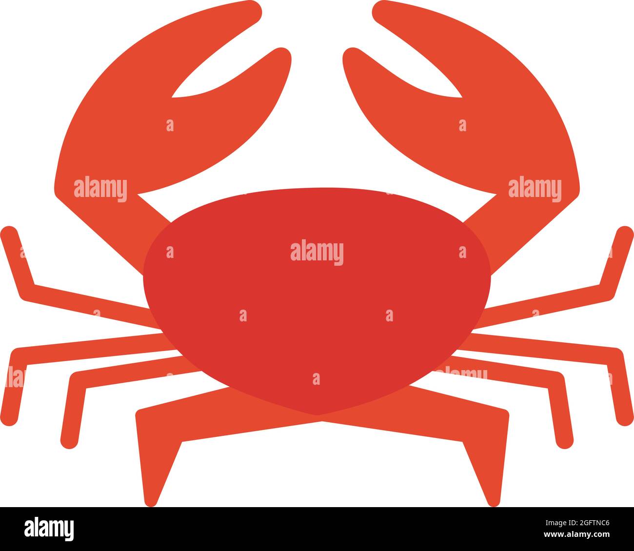 Crab icon. Isolated flat color icon. Vector illustration. Meat products ...