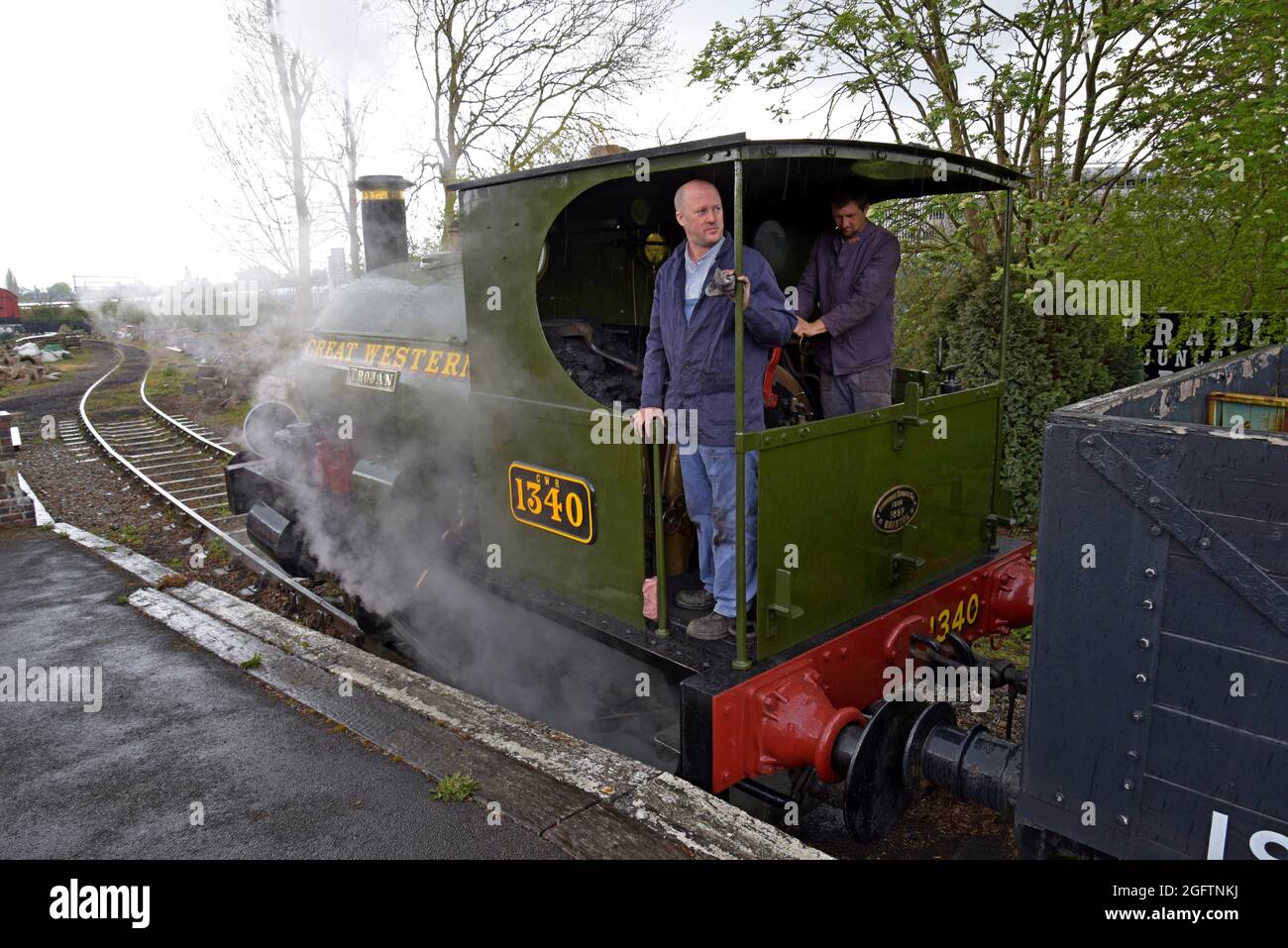 Richard Preston, Chairman of The Great Western Society with driver and ...