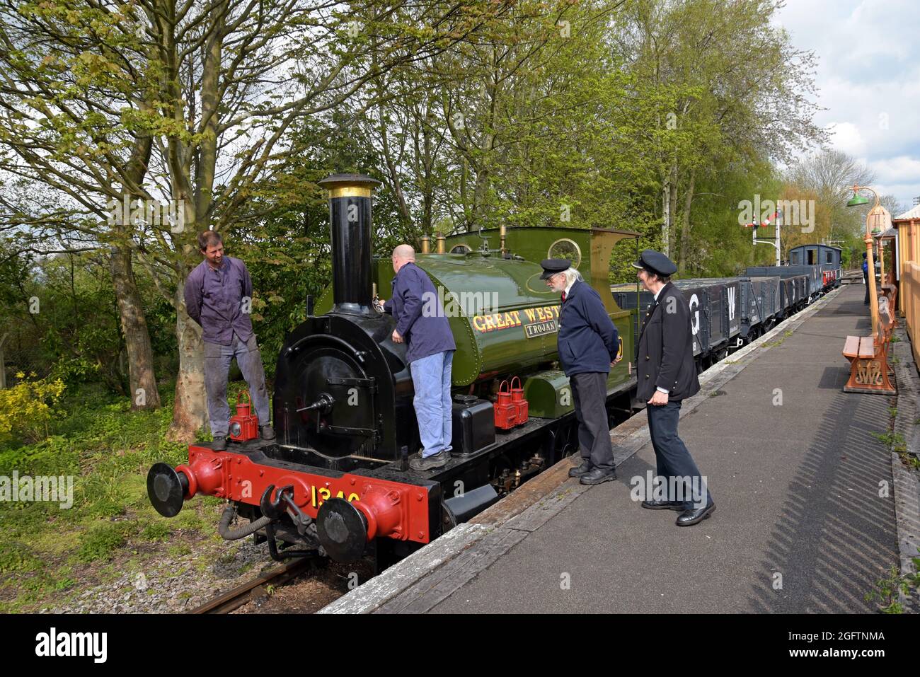 Volunteers at Didcot Railway Centre preparing GWR saddle tank steam ...