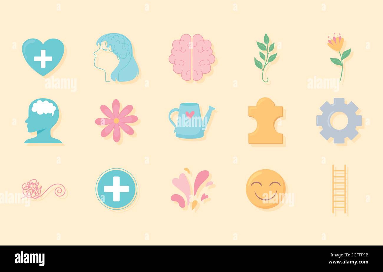 mental health icons Stock Vector Image & Art - Alamy